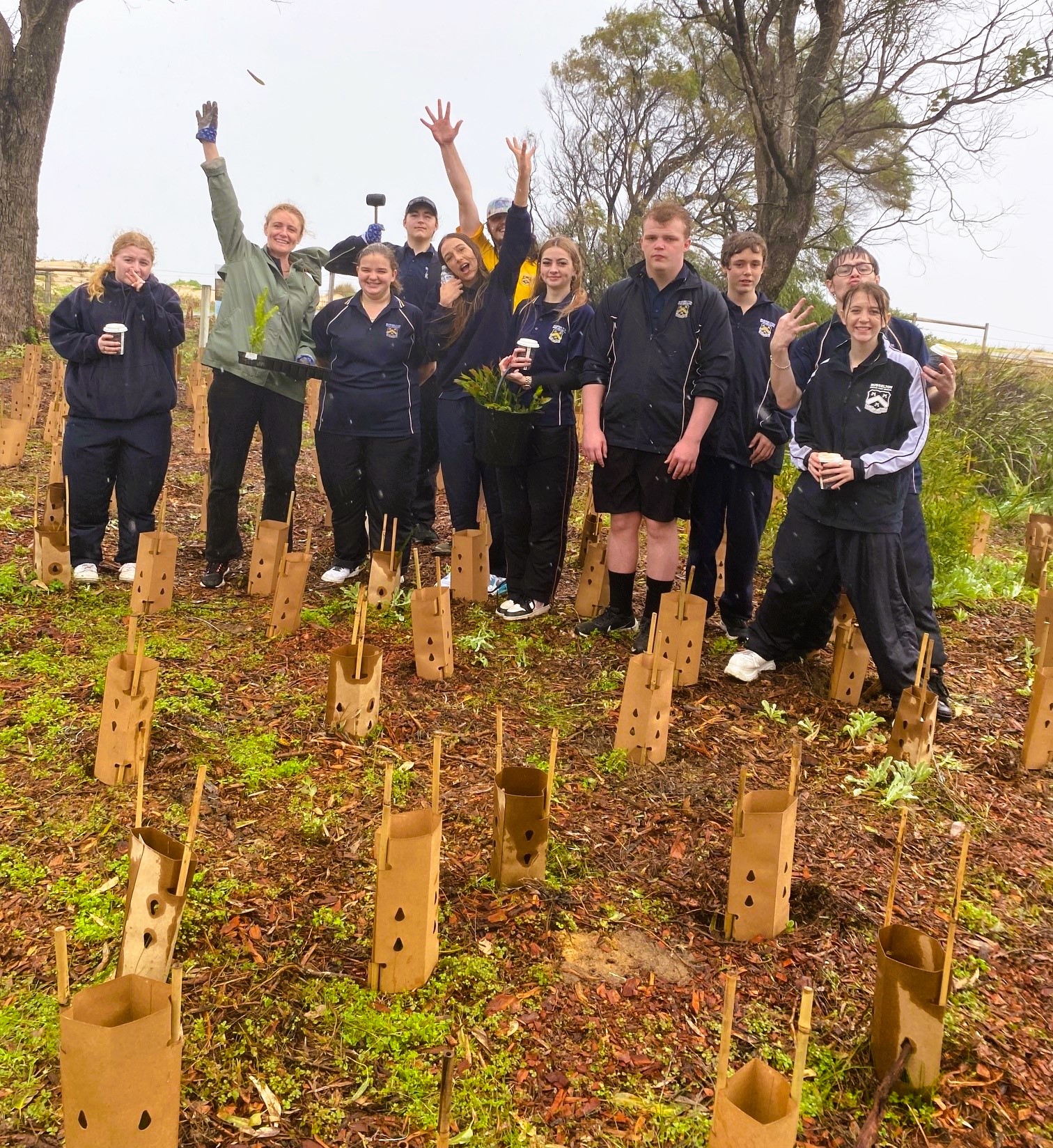 School tree planting success - GeoCatch